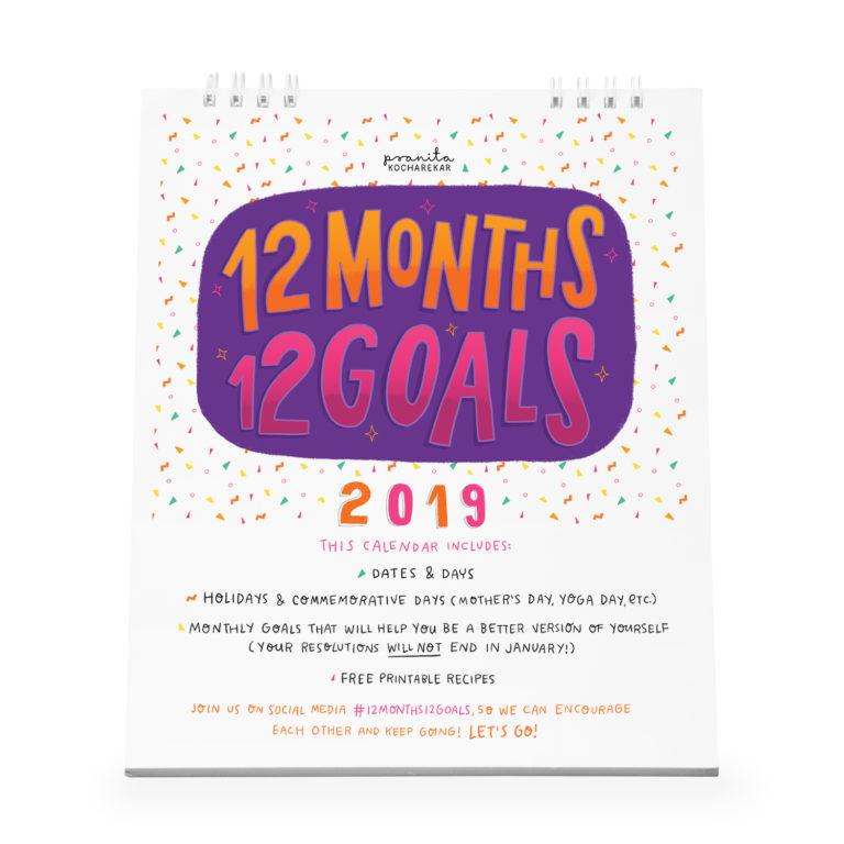 12 Months 12 Goals Calendar | Pranita Kocharekar